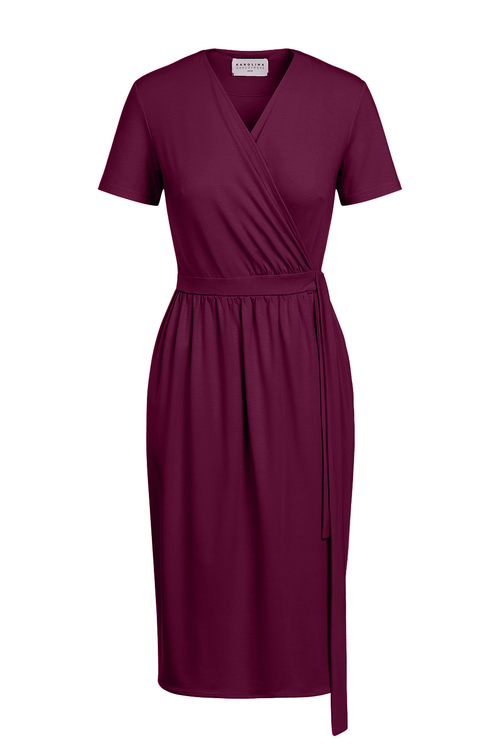 Rachel - przekładana sukienka ołówkowa w kolorze PANTONE Raspberry ...